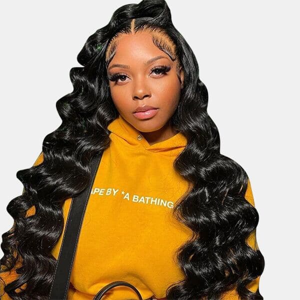 Mslynn Loose Wave Wig Transparent 360 Lace Frontal Wig Unprocessed Glu ...