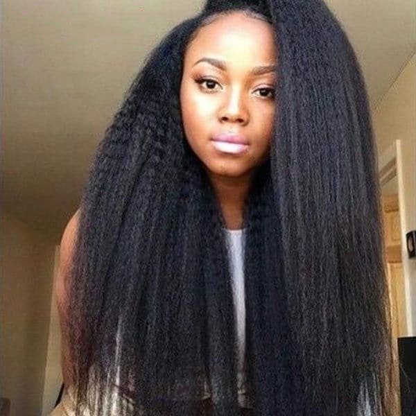 Mslynn 100% Human Hair Kinky Straight Hair 3 Bundles Human Hair Bundle ...